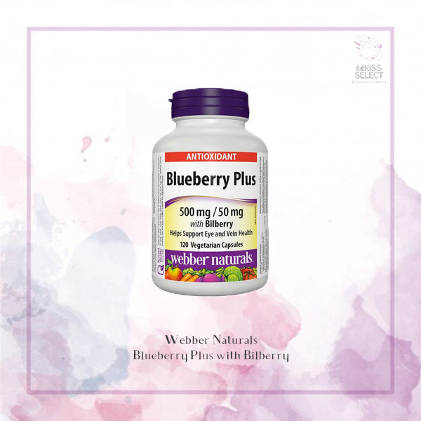 WEBBER NATURALS Blueberry Plus with Bilberry 500 mg/50 mg Vegetarian C ...